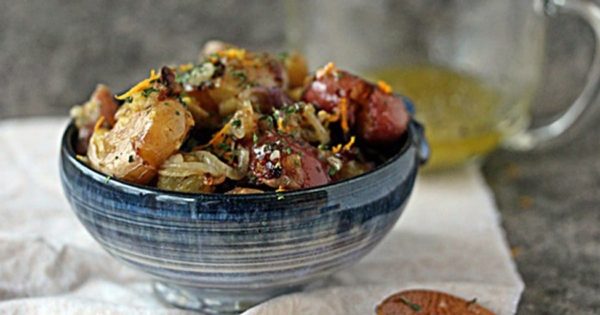 Fried Smashed Potatoes with Lemons