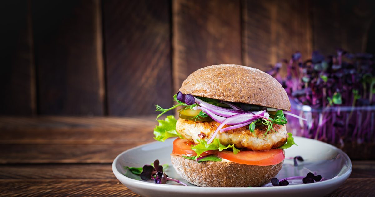 Hoisin Chicken Burgers with Pickled Red Onions